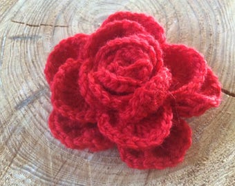 Crochet red rose | Etsy