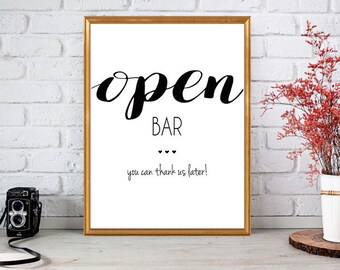 Open bar sign | Etsy