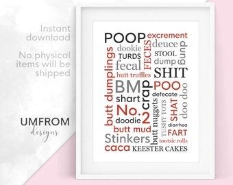 Funny bathroom decor | Etsy