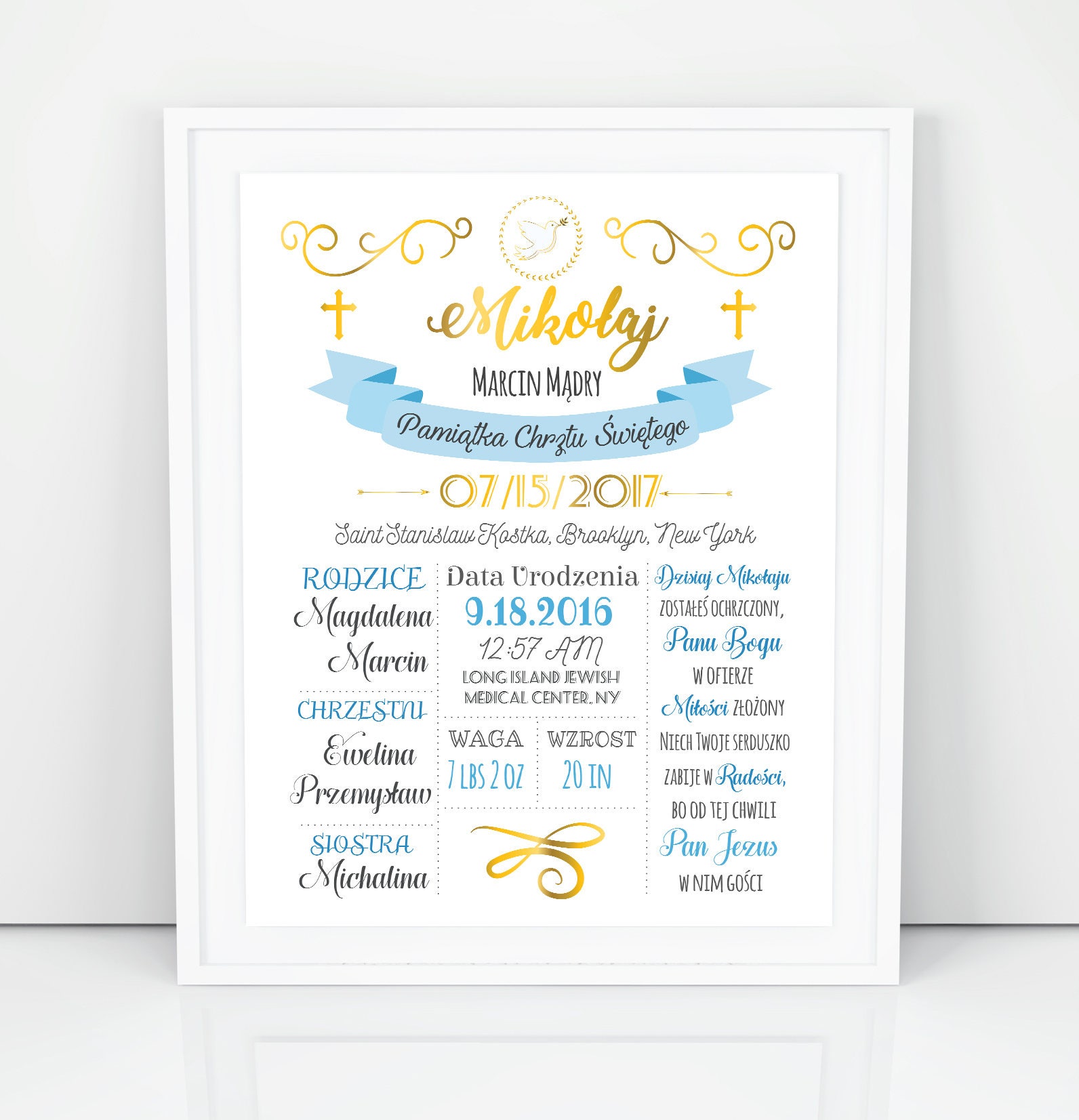 Christening Baptism Printable Poster Boy Christening Poster