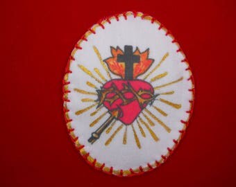 Sacred heart badge | Etsy