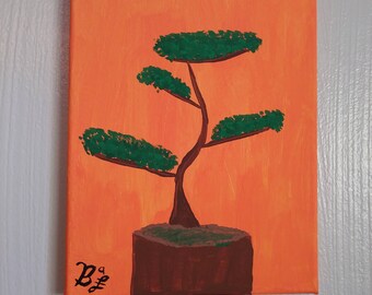 Bonsai painting | Etsy
