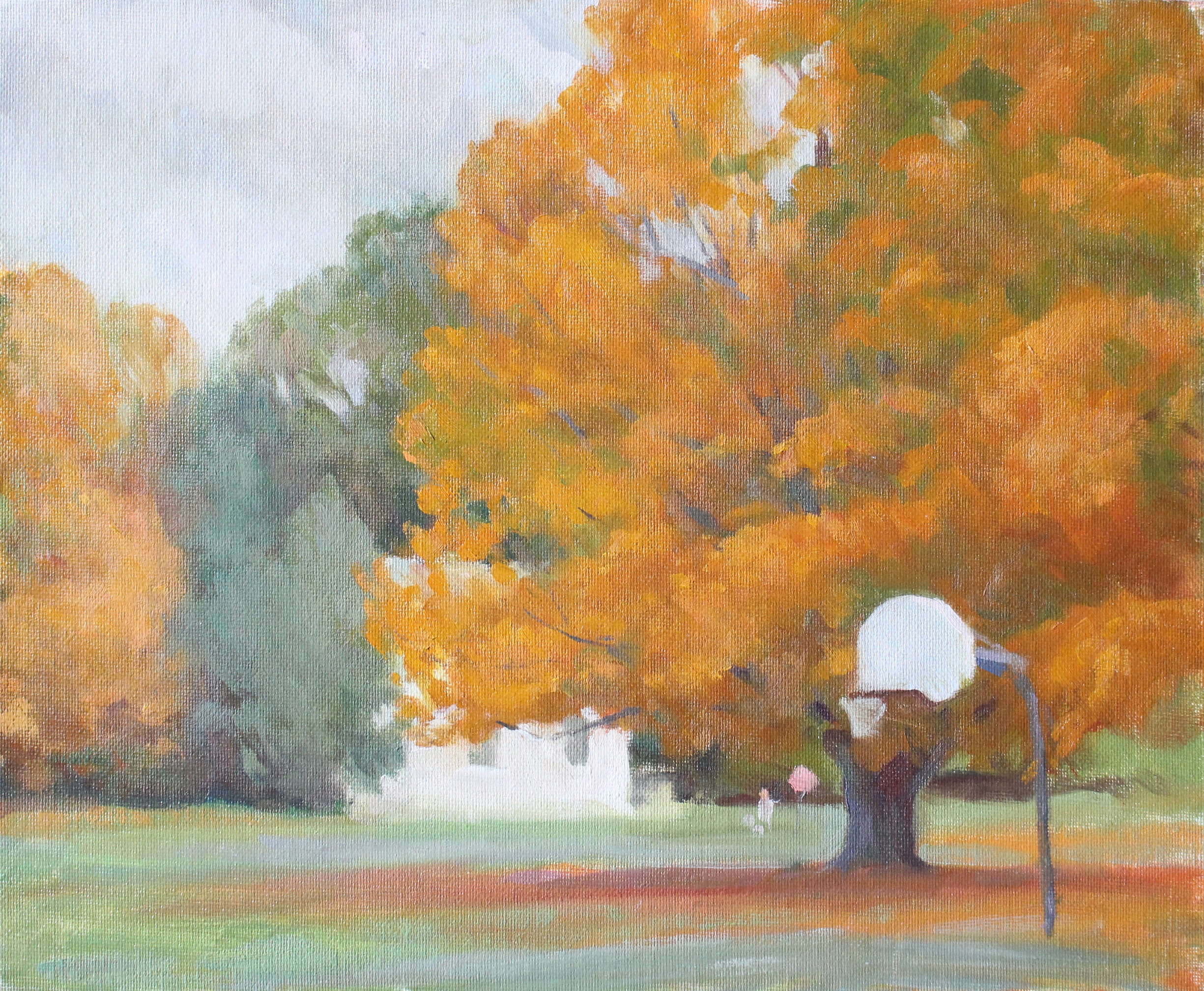 Peinture impressionniste Basketball automne paysage