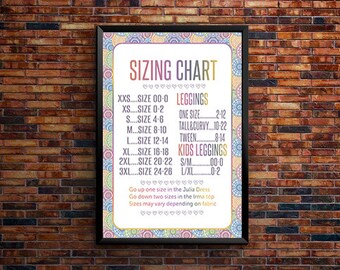 Size chart | Etsy