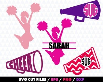 Cheerleader SVG Cheerleader Monogram toe touch cheer