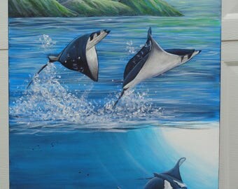 Manta ray painting | Etsy