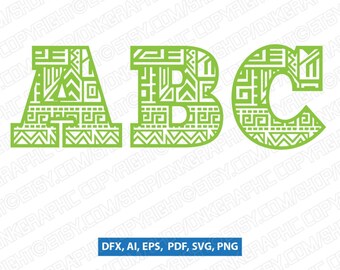 Aztec letters svg | Etsy