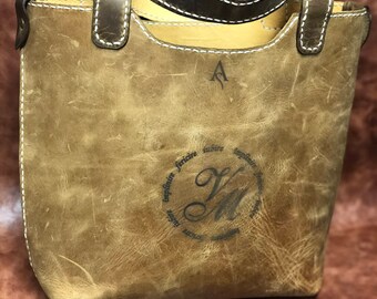 Hand Stitched Washed-Out Leather Tote Bag