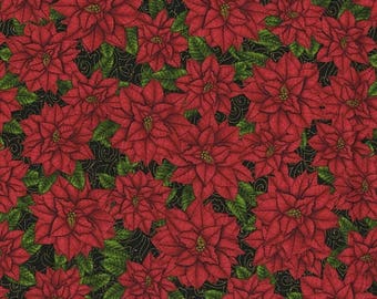 Poinsettia fabric | Etsy
