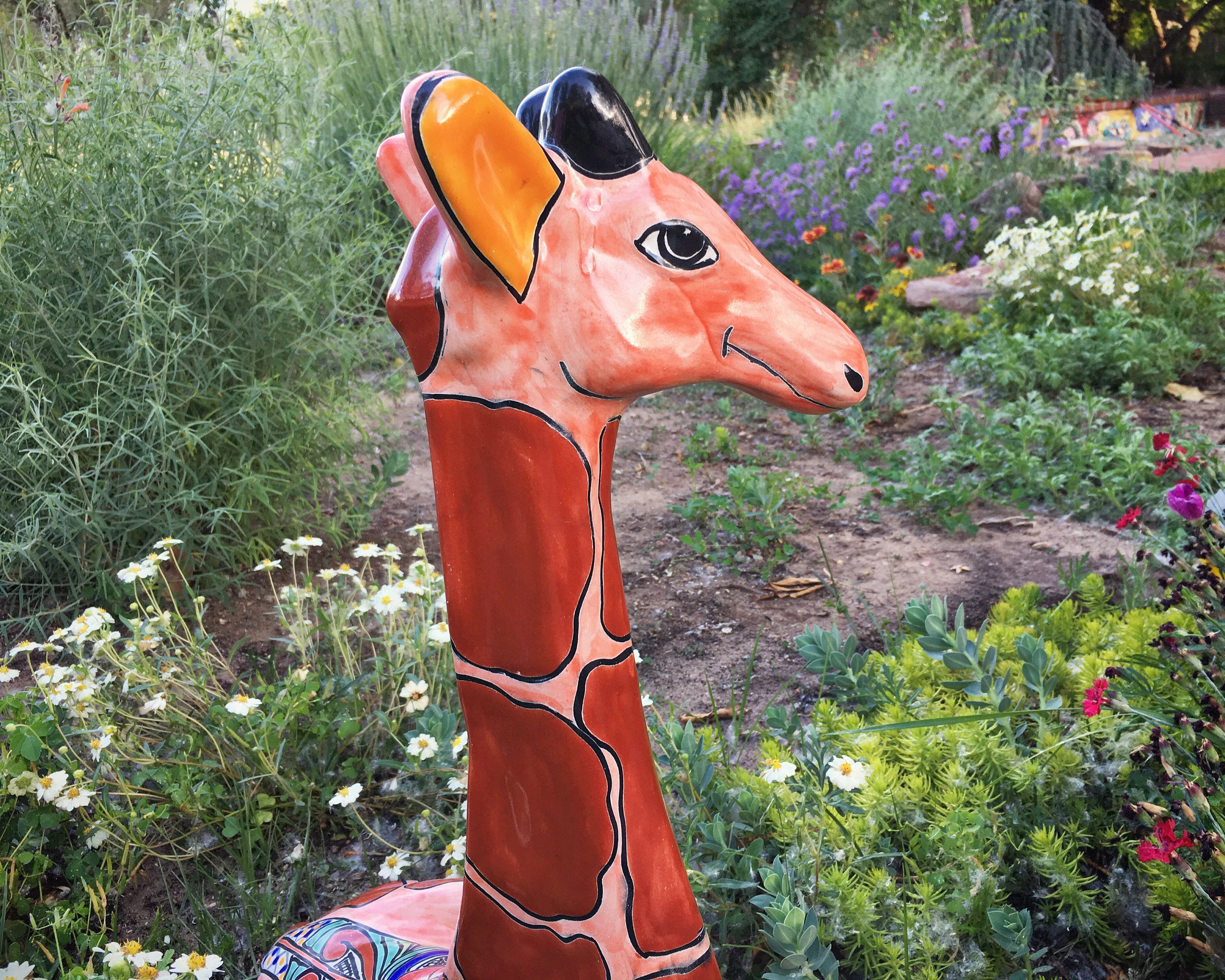 Huge vintage Talavera pottery giraffe statue, Mexican pottery, ceramics ...