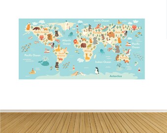 World map decal | Etsy