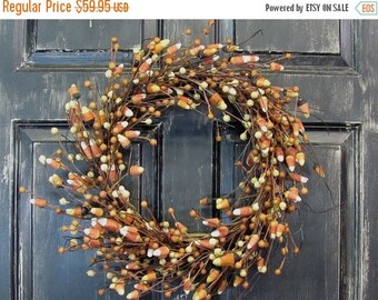 Candy corn wreath | Etsy