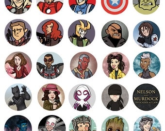 Superhero button | Etsy