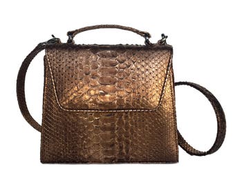 Python Crossbody Bag Snakeskin Genuine Leather Shoulder Bag