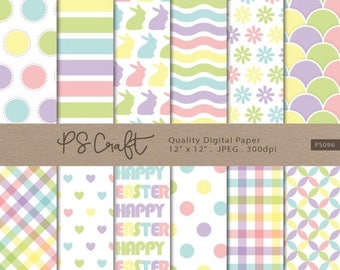 Easter digital paper: HAPPY EASTER with easter