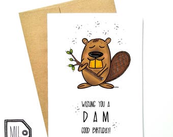 Beaver card | Etsy