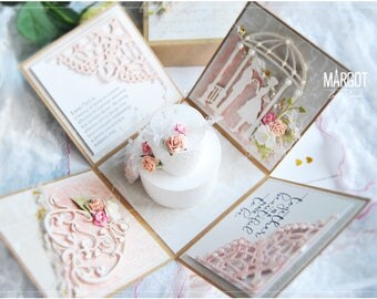 Wedding exploding box card explosion box greeting card