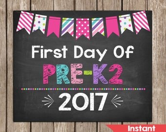 First Day and Last Day of Preschool Sign Pirntable INSTANT
