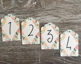 Table number tag | Etsy