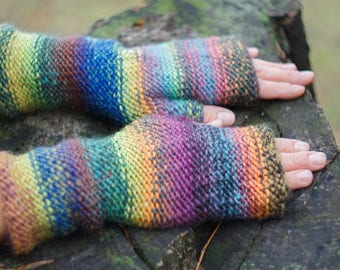 Rainbow mittens | Etsy