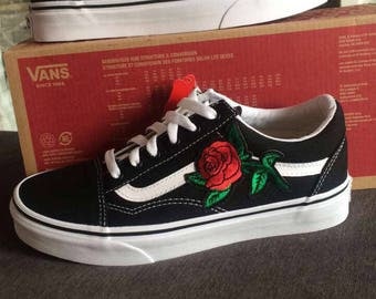 Custom vans shoes rose | Etsy