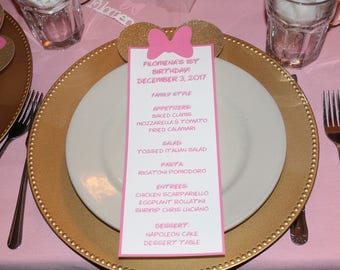 Minnie mouse menu | Etsy