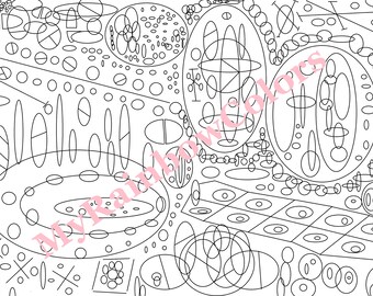 Abstract coloring | Etsy