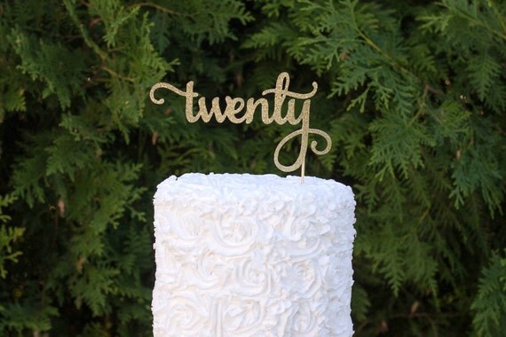 twenty Cake Topper 20 birthday decorations birthday cake