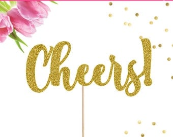 Cheers cake topper | Etsy