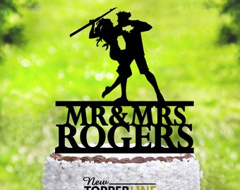 Wedding Cake Topper Joker & Harley Quinn silhouette