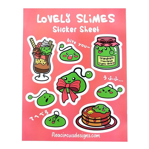 Slimes sticker sheet stickers planner vinyl kiss cut matte
