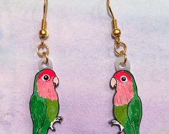 Budgie earrings parakeet earrings parrot earrings parakeet