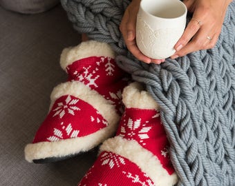 Sweater slippers | Etsy