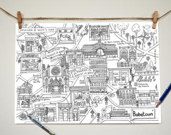 Hand drawn map | Etsy