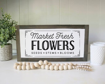 Fresh flowers sign | Etsy