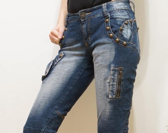 Studded jeans | Etsy