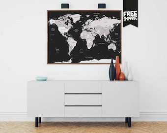 World map wall art | Etsy