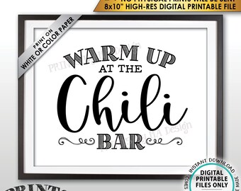 Chili Bar Sign and Labels Chili Buffet Build Your Own Bowl