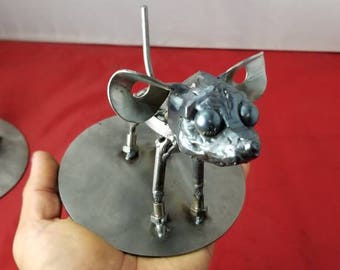 Metal dog sculpture | Etsy