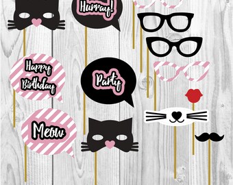 Cat birthday decor | Etsy
