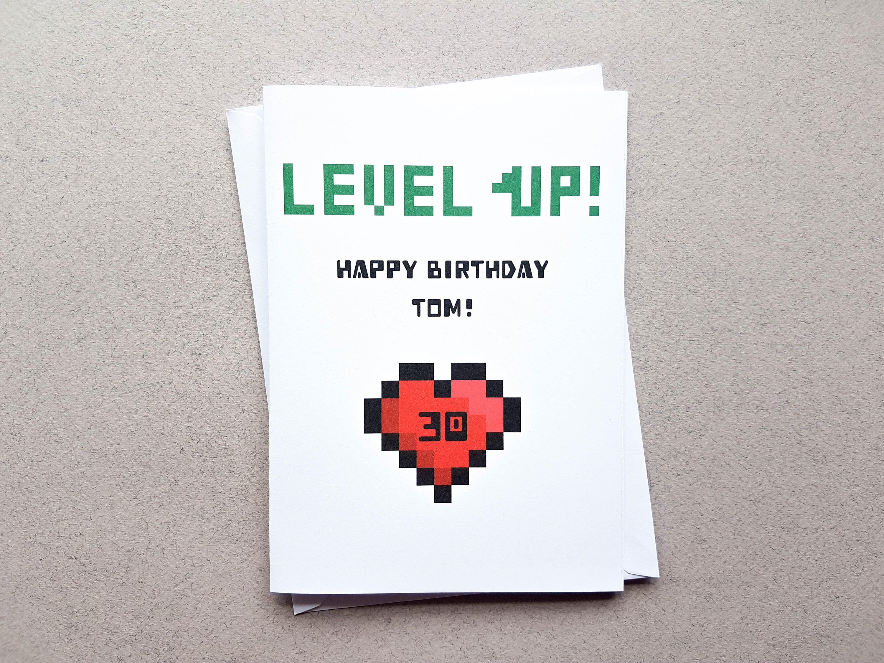 Personalised Level Up Birthday Card Level Up Gaming Card