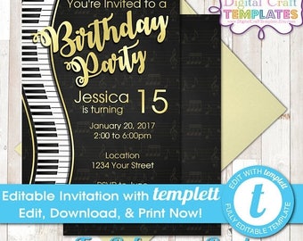 Music Notes Baby Shower Invitation Musical Baby Shower