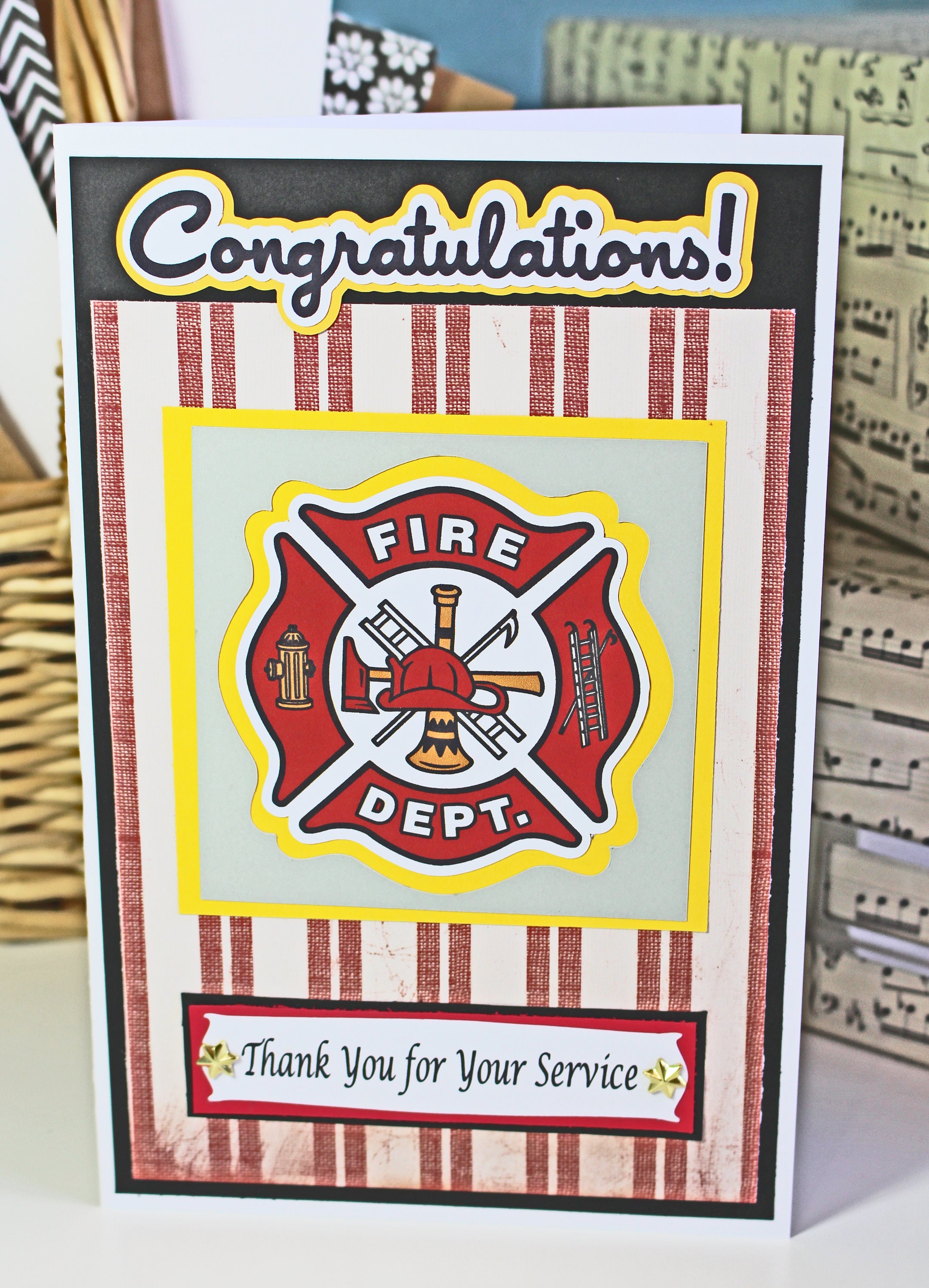 Firefighter Card, Handmade, Card, Retirement, Fireman, Promotion ...