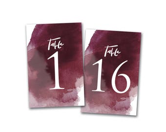 Maroon table numbers | Etsy