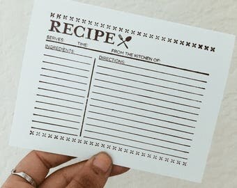 Dessert recipe cards | Etsy