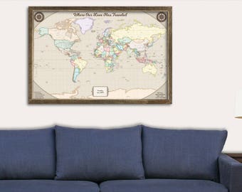 Cork Board World Map Framed Cork Board Map World Map Map