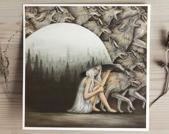 Surreal wolf art | Etsy