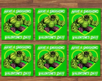Hulk valentine card | Etsy