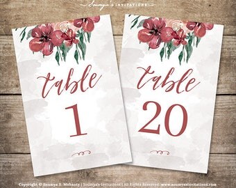 Fall table numbers | Etsy