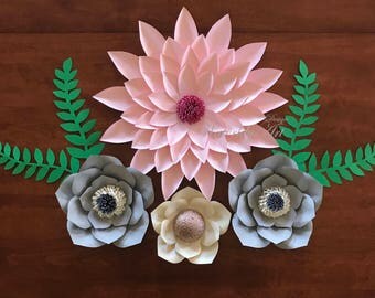 Grey paper flowers | Etsy